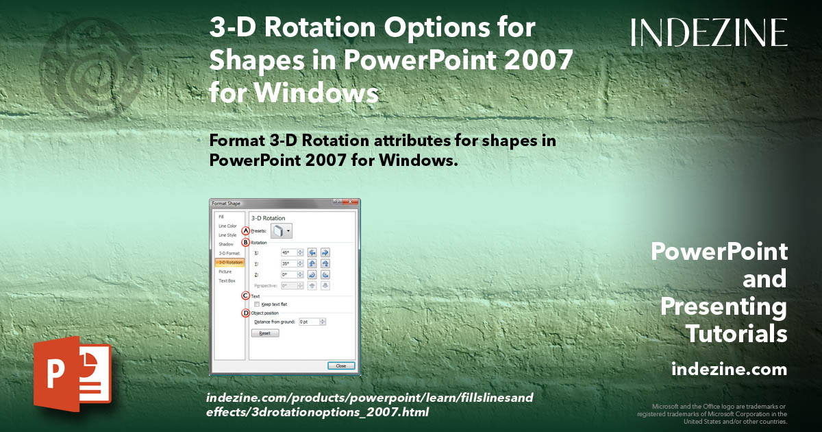 3-D Rotation Options for Shapes in PowerPoint 2007 for Windows