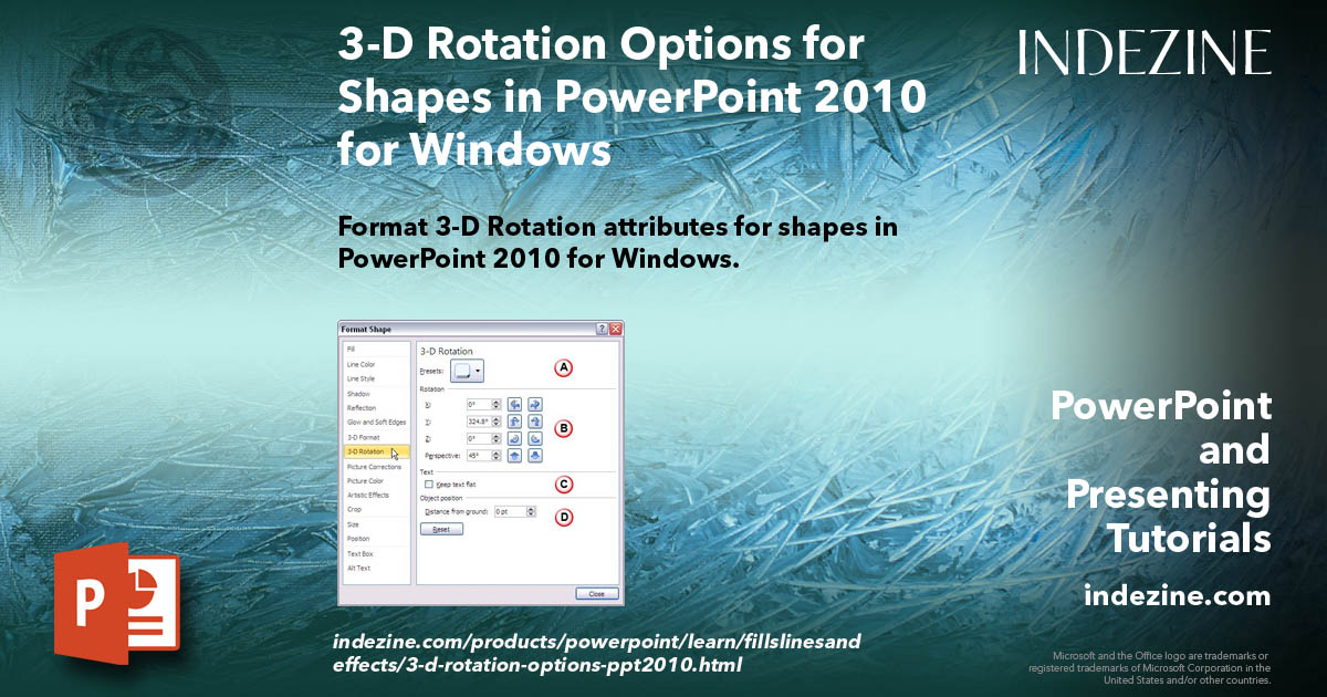 3-D Rotation Options for Shapes in PowerPoint 2010 for Windows