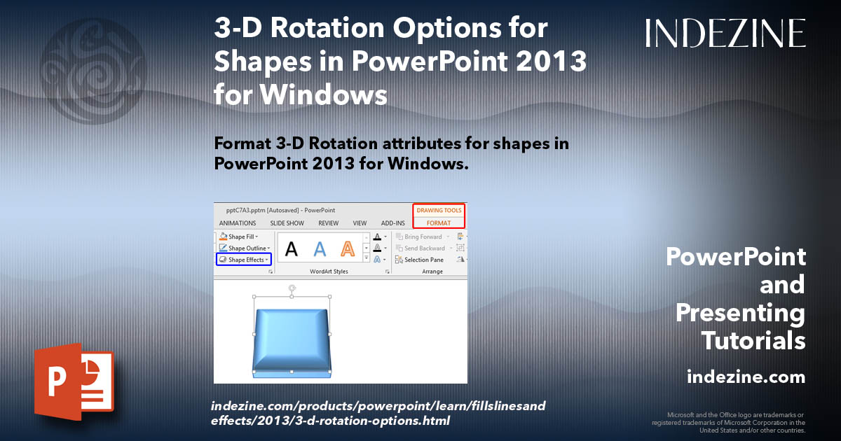 3-D Rotation Options for Shapes in PowerPoint 2013 for Windows