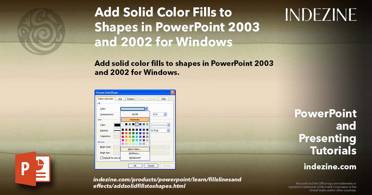 Add Solid Color Fills to Shapes in PowerPoint 2003 and 2002 for Windows