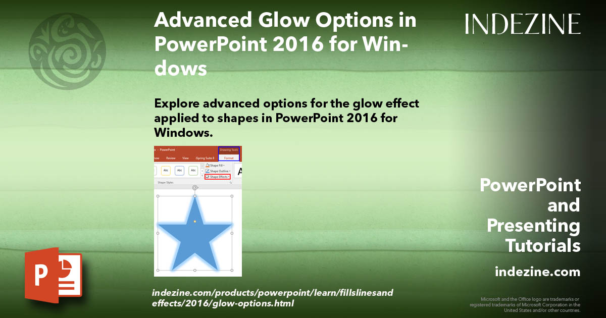Advanced Glow Options in PowerPoint 2016 for Windows