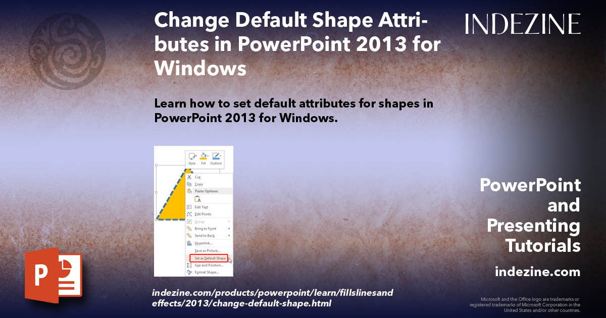 Change Default Shape Attributes in PowerPoint 2013 for Windows