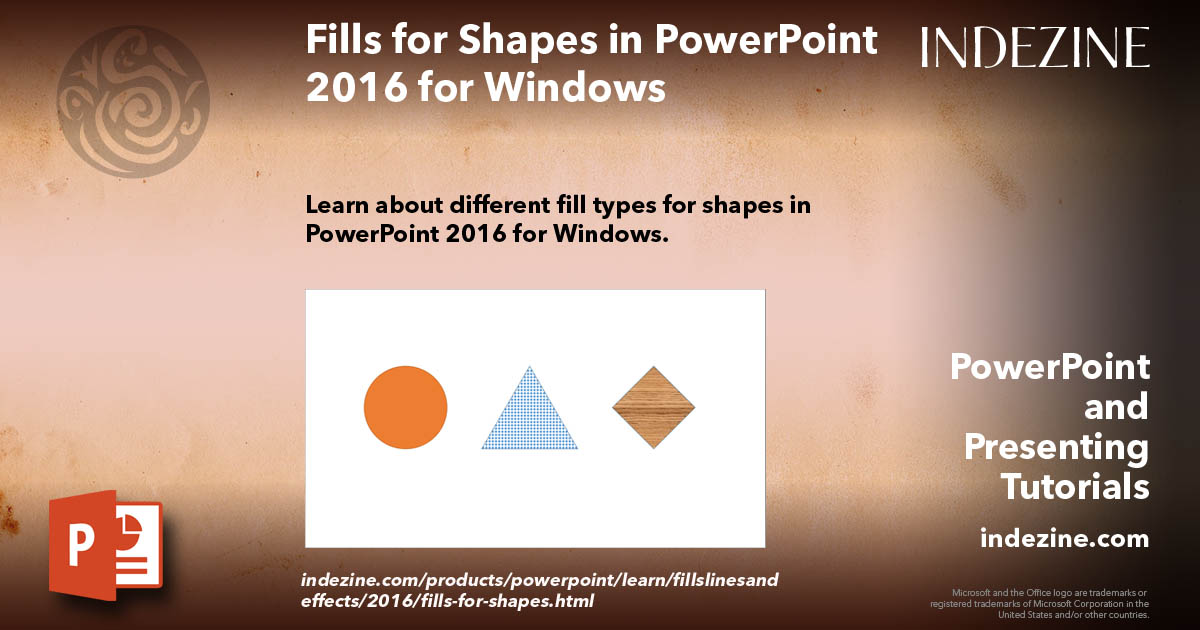 Fills for Shapes in PowerPoint 2016 for Windows