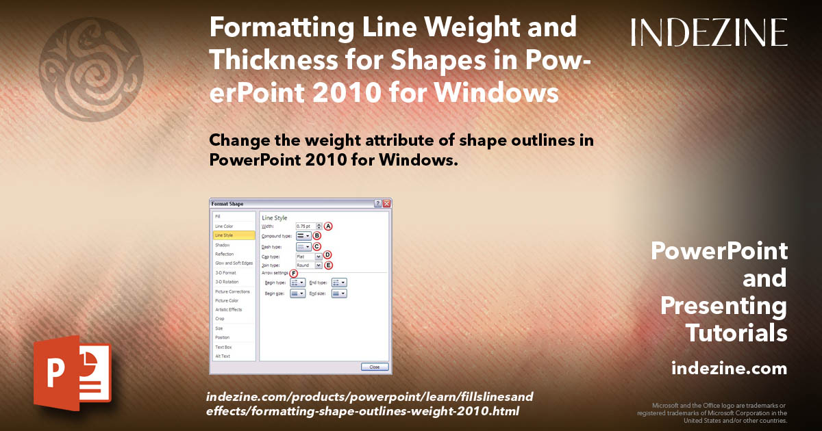 Formatting Line Weight and Thickness for Shapes in PowerPoint 2010 for Windows