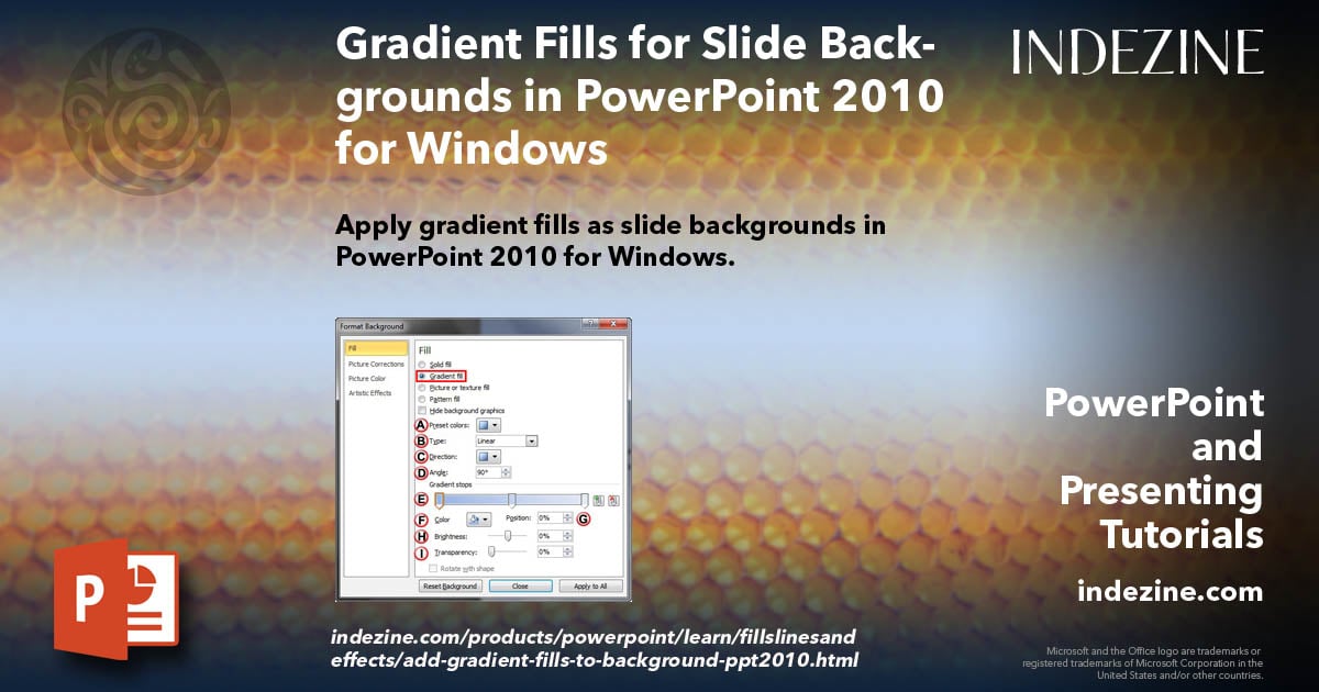Gradient Fills for Slide Backgrounds in PowerPoint 2010 for Windows