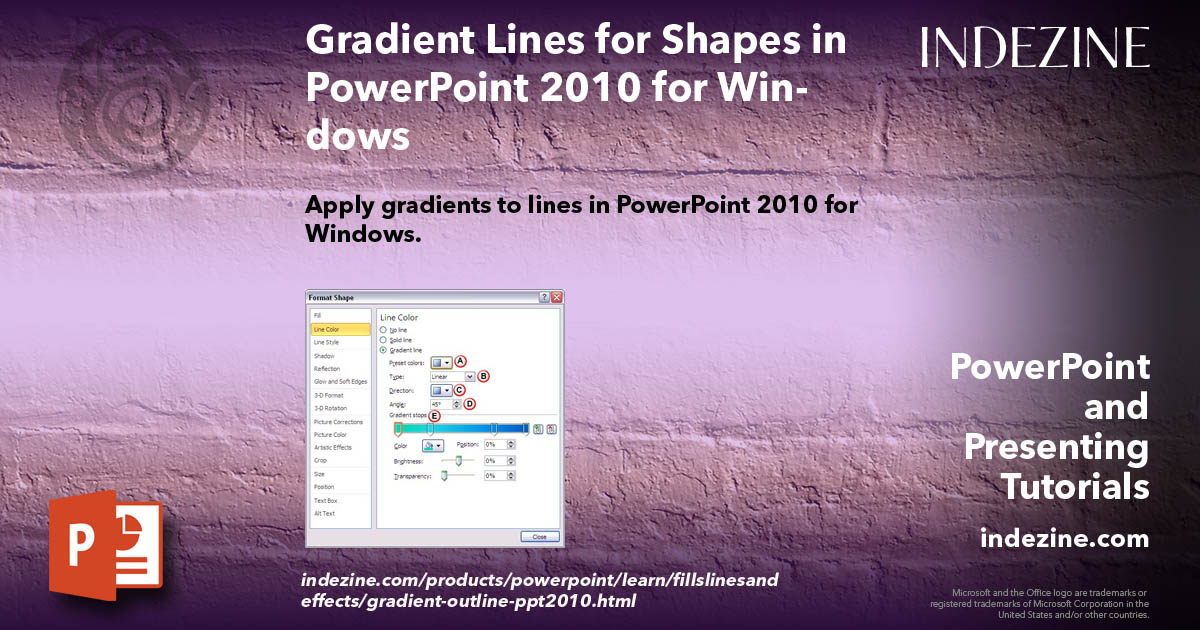 Gradient Lines for Shapes in PowerPoint 2010 for Windows
