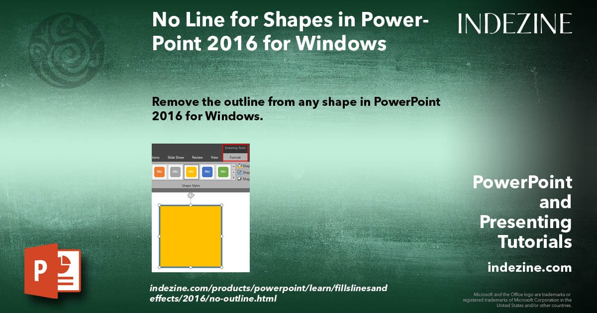 No Line for Shapes in PowerPoint 2016 for Windows