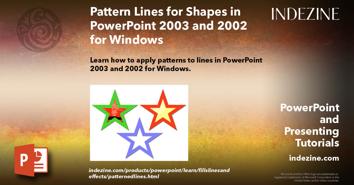 Pattern Lines for Shapes in PowerPoint 2003 and 2002 for Windows