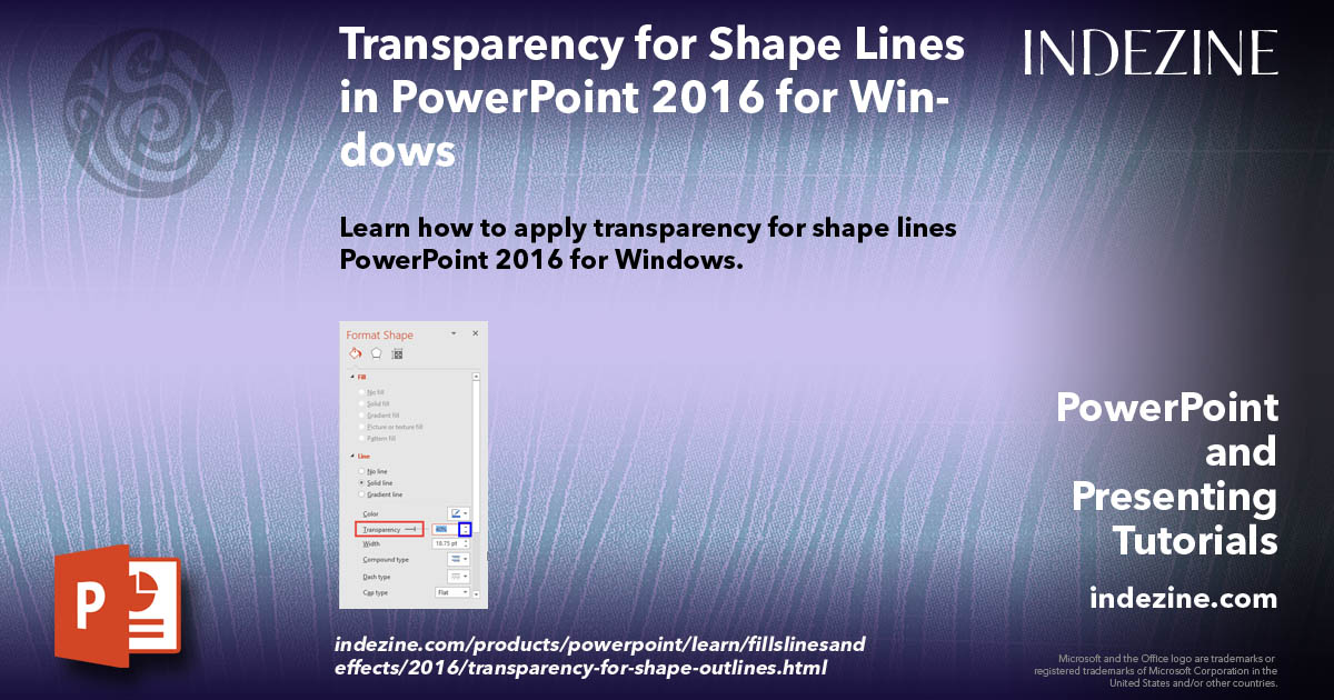 Transparency for Shape Lines in PowerPoint 2016 for Windows
