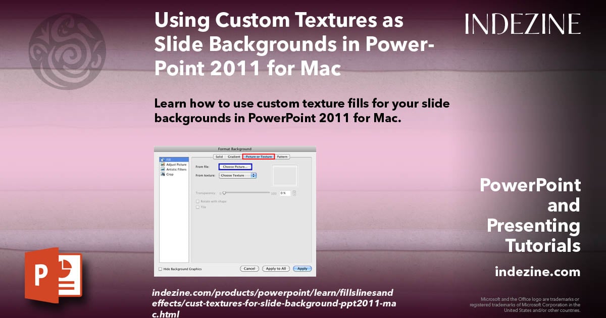 Using Custom Textures as Slide Backgrounds in PowerPoint 2011 for Mac