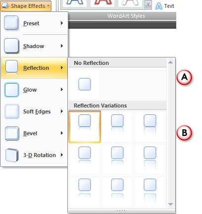 Apply Reflection Effects to Shapes in PowerPoint 2007 for Windows