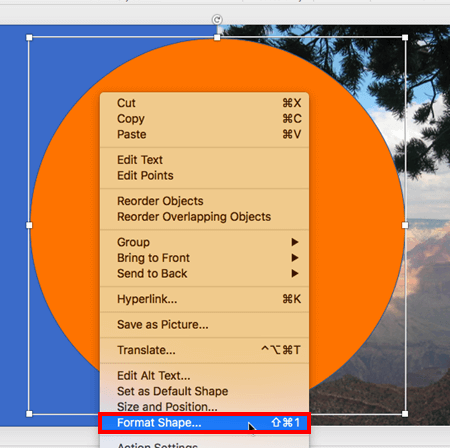 Add Slide Background Fill to Shapes in PowerPoint 2016 for Mac