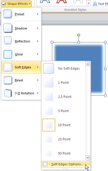 Advanced Soft Edge Options in PowerPoint 2010 for Windows