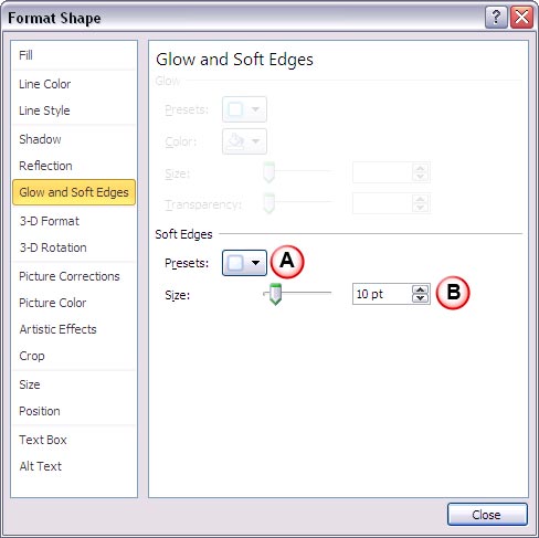 Advanced Soft Edge Options in PowerPoint 2010 for Windows