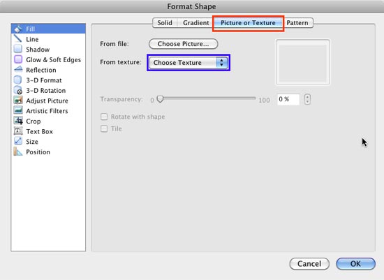 Add Texture Fills to Shapes in PowerPoint 2011 for Mac