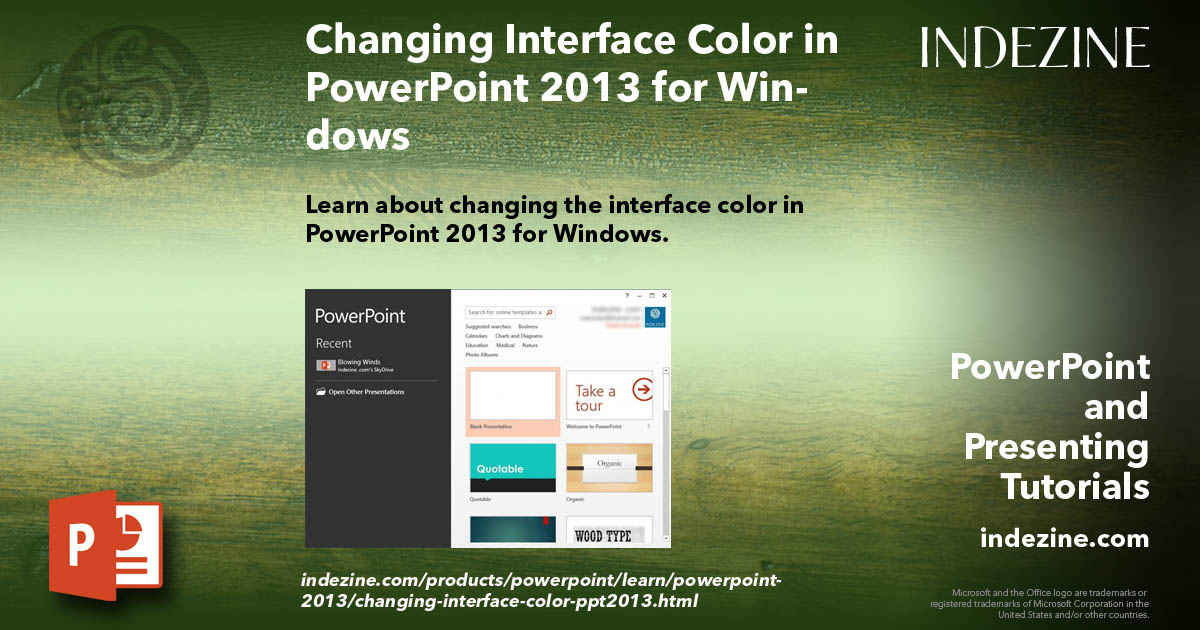 Changing Interface Color in PowerPoint 2013 for Windows
