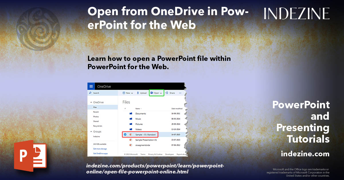 Open from OneDrive in PowerPoint for the Web