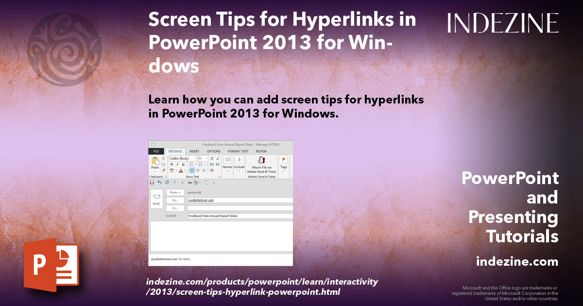 Screen Tips for Hyperlinks in PowerPoint 2013 for Windows