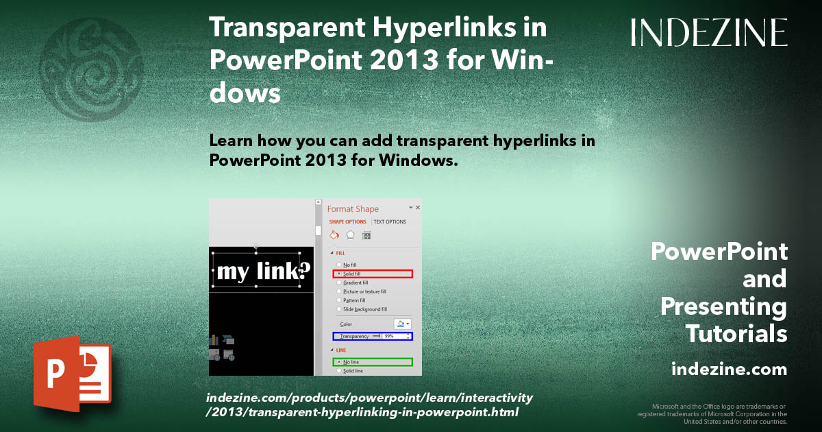 Transparent Hyperlinks in PowerPoint 2013 for Windows