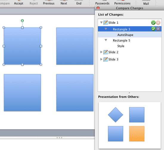 Comparing and Merging Presentations in PowerPoint 2011 for Mac