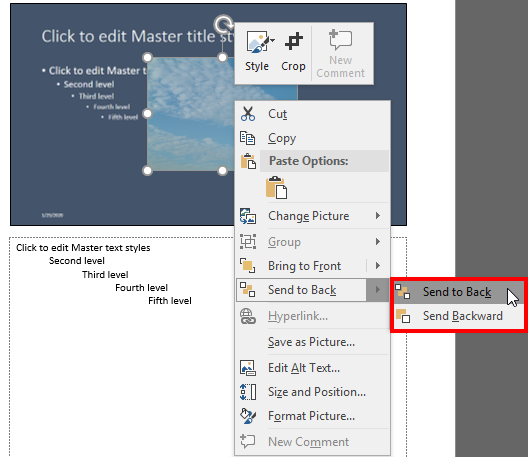 Notes Master View in PowerPoint 2019 for Windows