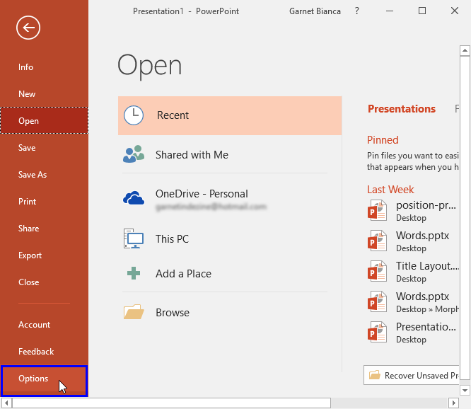 Office Background in PowerPoint 2016 for Windows