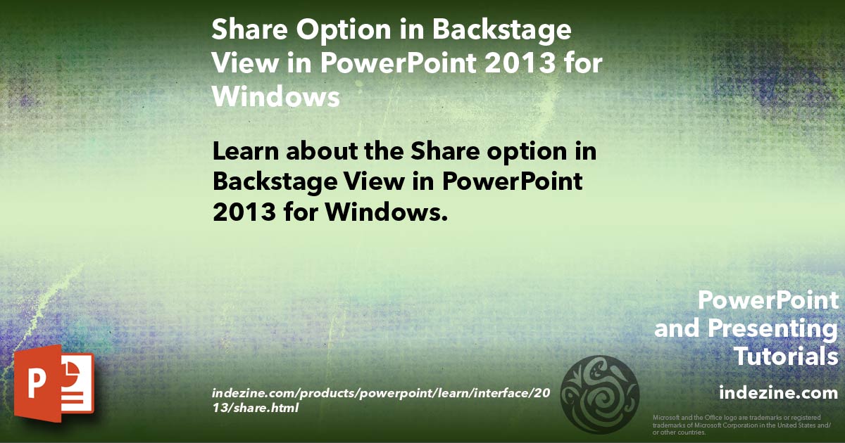 Share Option in Backstage View in PowerPoint 2013 for Windows