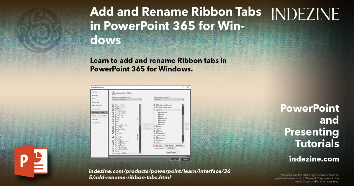 Add and Rename Ribbon Tabs in PowerPoint 365 for Windows