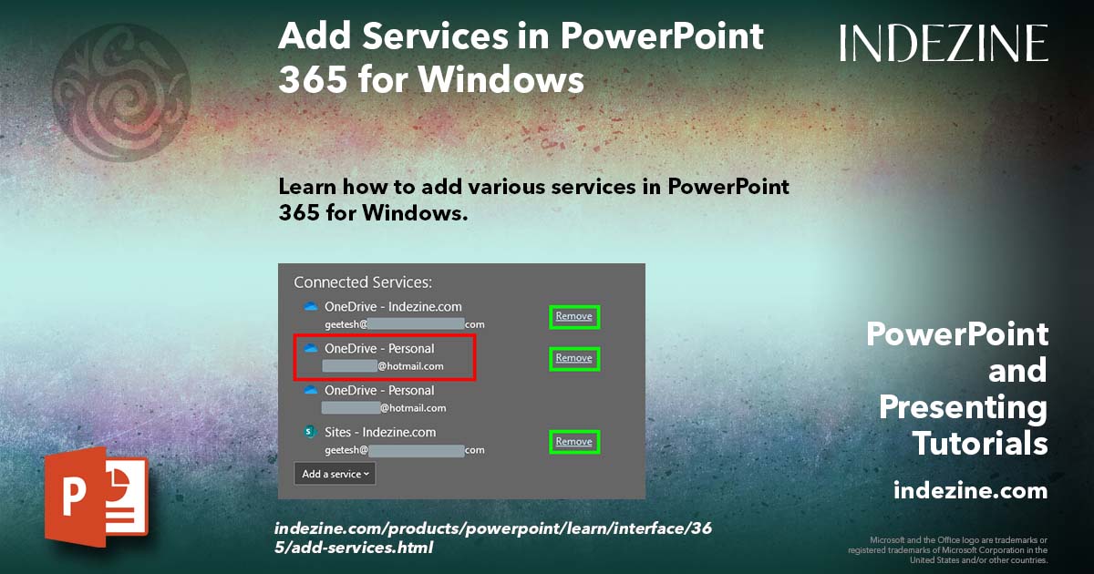 Add Services in PowerPoint 365 for Windows