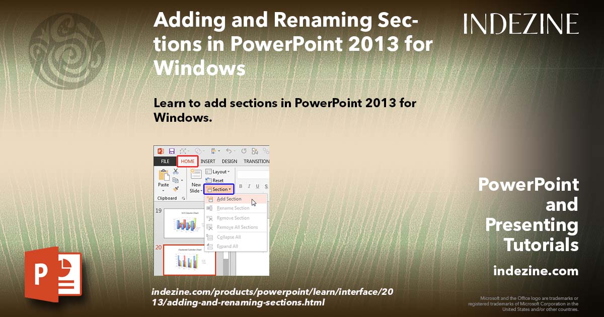 Adding and Renaming Sections in PowerPoint 2013 for Windows