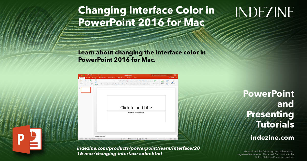 Changing Interface Color in PowerPoint 2016 for Mac
