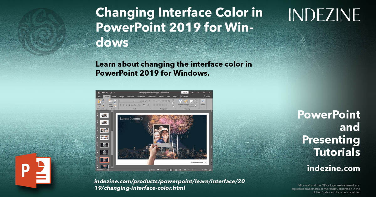 Changing Interface Color in PowerPoint 2019 for Windows