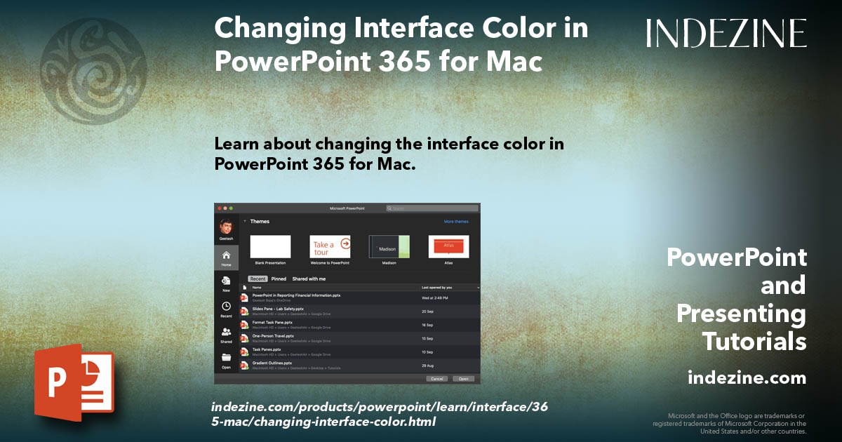 Changing Interface Color in PowerPoint 365 for Mac