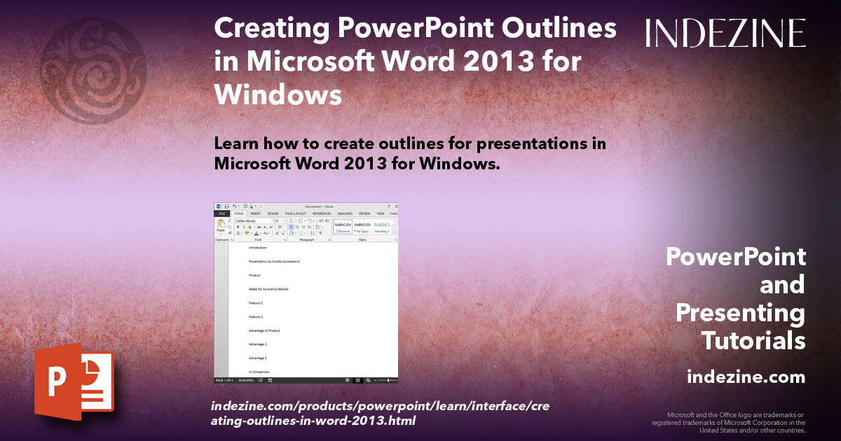 Creating Powerpoint Outlines In Microsoft Word 2013 For Windows