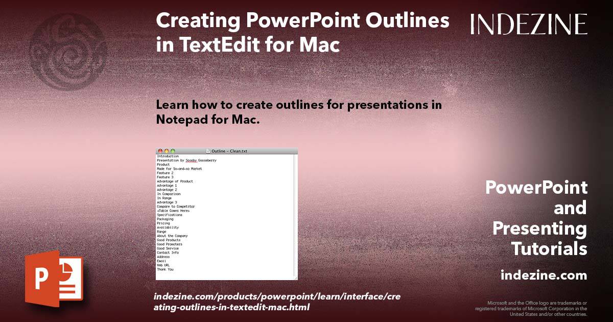 Creating Powerpoint Outlines In Textedit For Mac