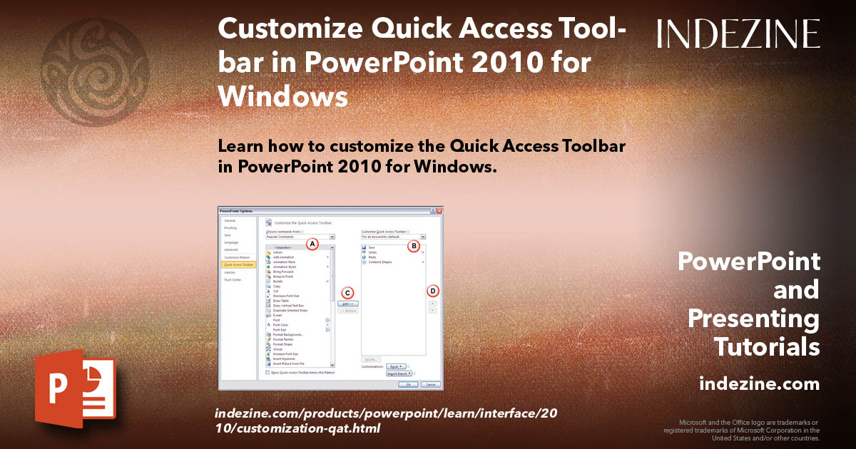 Customize Quick Access Toolbar in PowerPoint 2010 for Windows