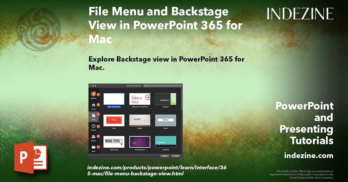 File Menu And Backstage View In Powerpoint 365 For Mac