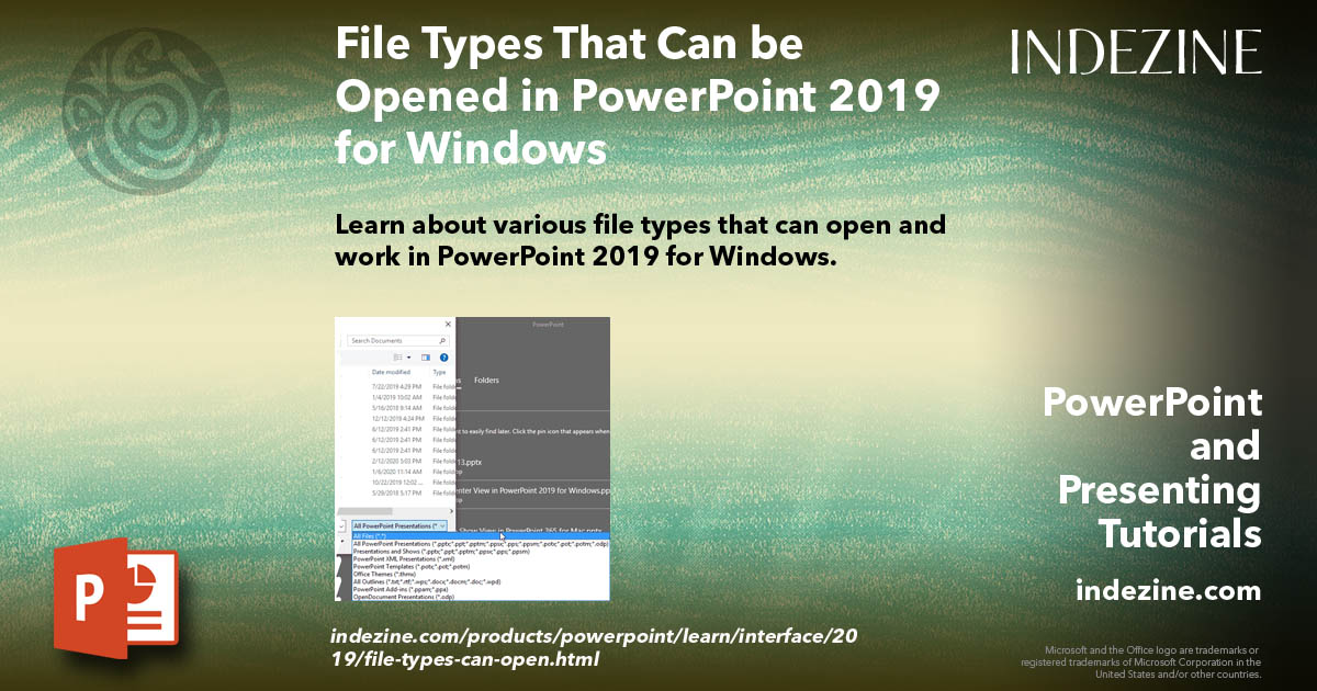 File Types That Can be Opened in PowerPoint 2019 for Windows