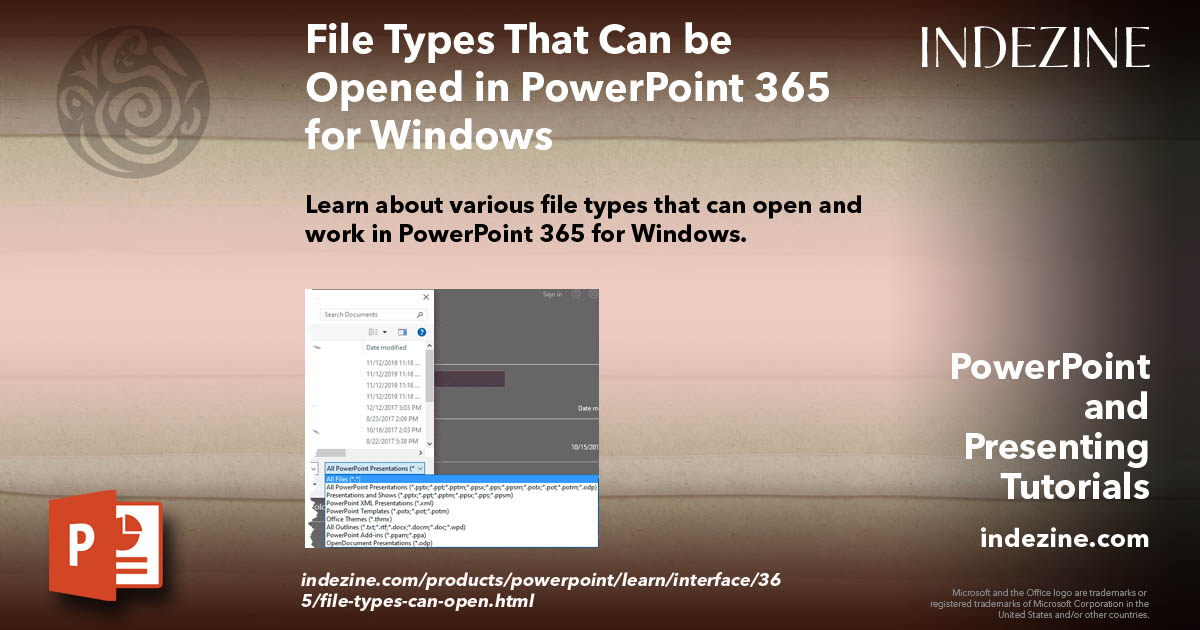 File Types That Can be Opened in PowerPoint 365 for Windows