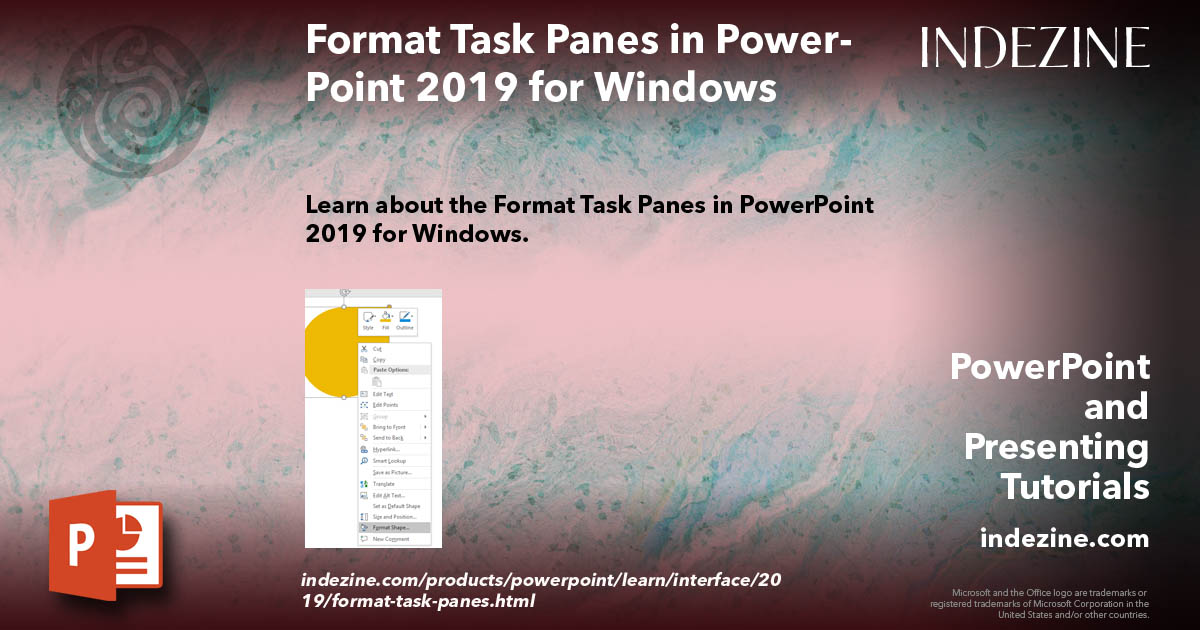 Format Task Panes in PowerPoint 2019 for Windows
