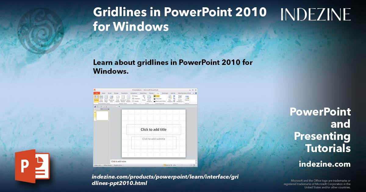 Gridlines in PowerPoint 2010 for Windows
