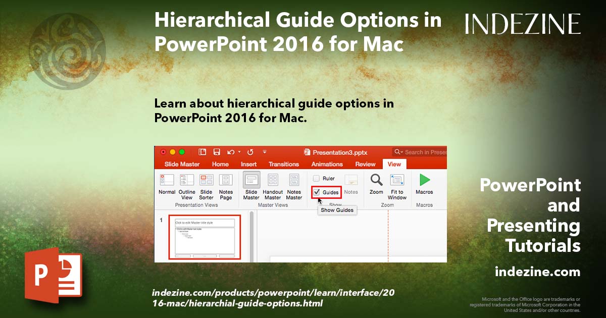 Hierarchical Guide Options in PowerPoint 2016 for Mac