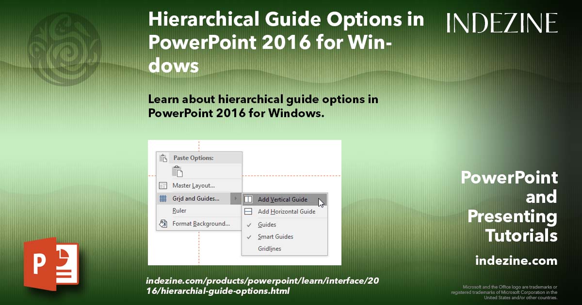 Hierarchical Guide Options in PowerPoint 2016 for Windows