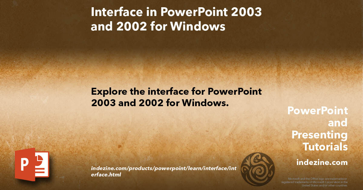 Interface in PowerPoint 2003 and 2002 for Windows