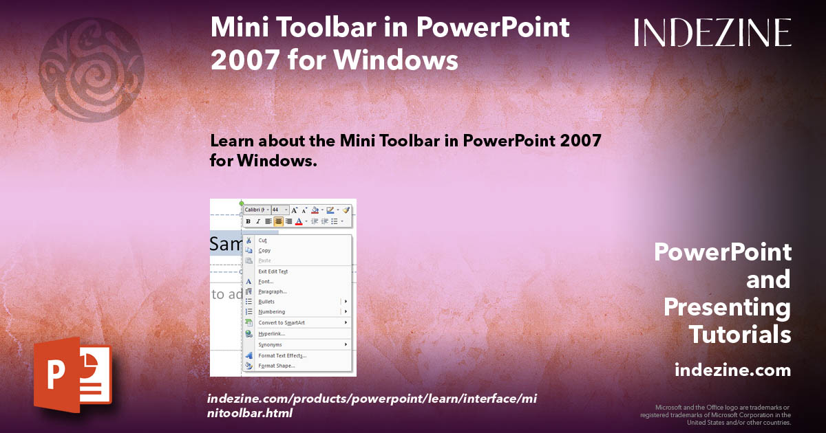 Mini Toolbar in PowerPoint 2007 for Windows