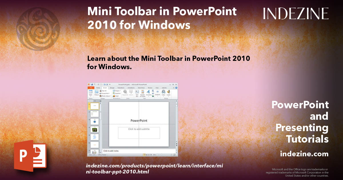 Mini Toolbar in PowerPoint 2010 for Windows
