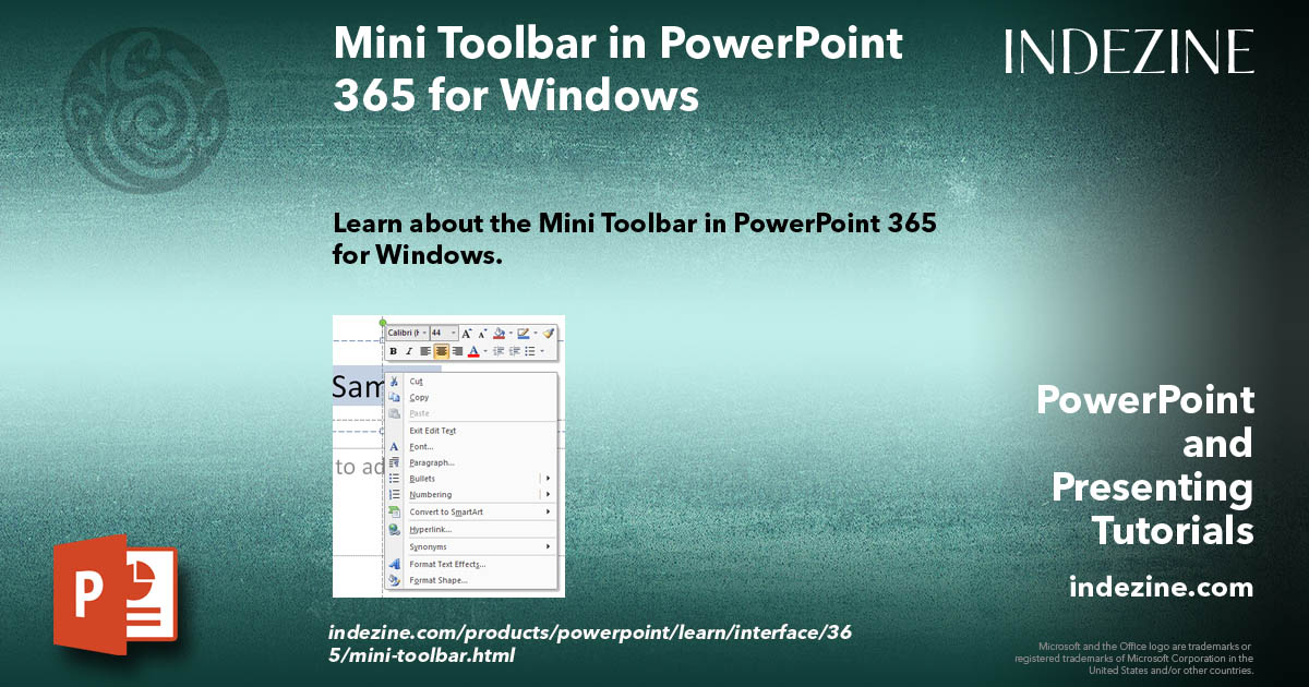 Mini Toolbar in PowerPoint 365 for Windows