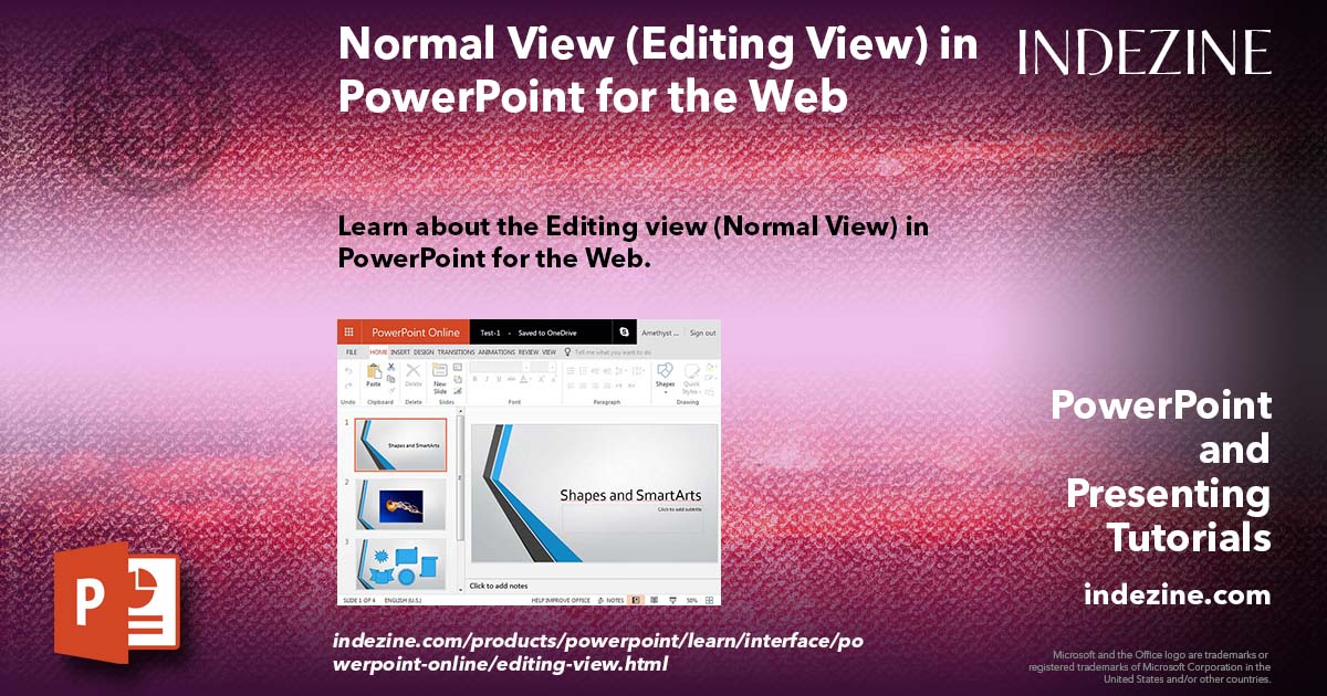 Normal View (Editing View) in PowerPoint for the Web