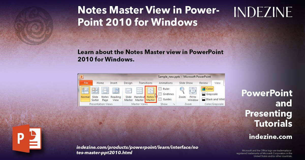 Notes Master View in PowerPoint 2010 for Windows