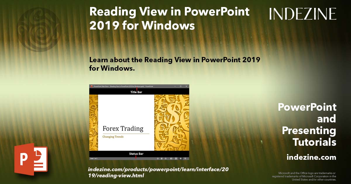 Reading View in PowerPoint 2019 for Windows
